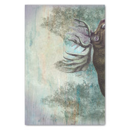 Vintage Moose Landscape Scenery Tissue Paper | Zazzle