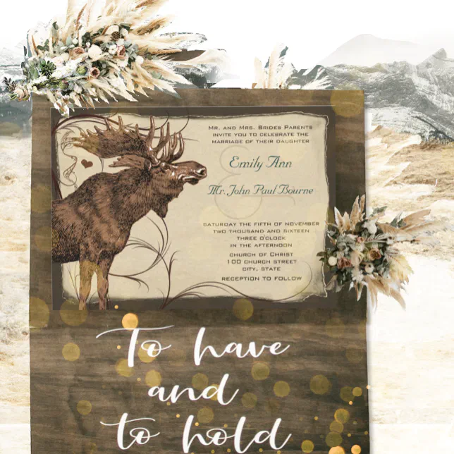 Vintage Moose Wedding Invitations | Zazzle