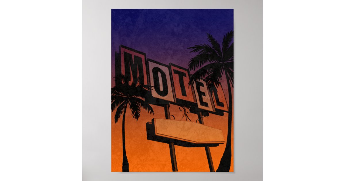 Vintage Motel Sign Sunset | Zazzle