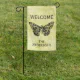 Vintage Moth Welcome with Family Name Garden Flag | Zazzle