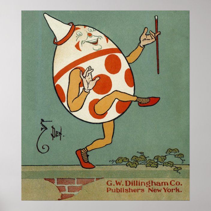 Vintage Mother Goose Nursery Rhyme, Humpty Dumpty Poster | Zazzle.com