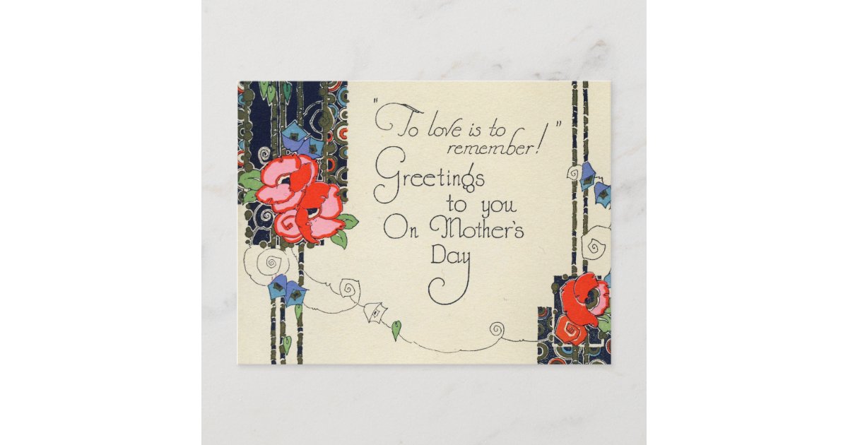 Vintage Mother's Day Postcard | Zazzle