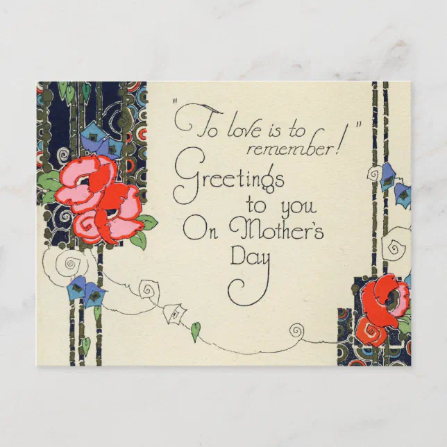 Vintage Mother's Day Postcard | Zazzle