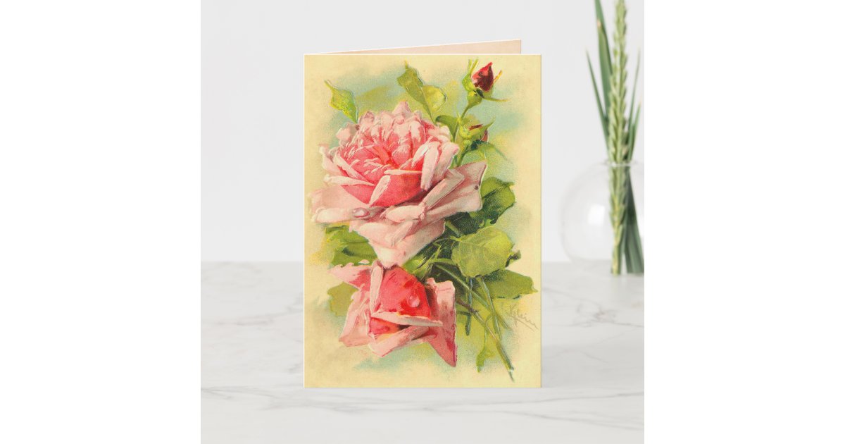 Vintage Mother's Day Roses Thank You Card | Zazzle