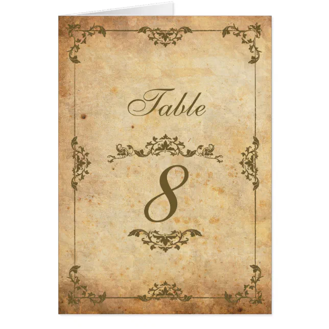 Vintage Motif Wedding Reception Table Number | Zazzle