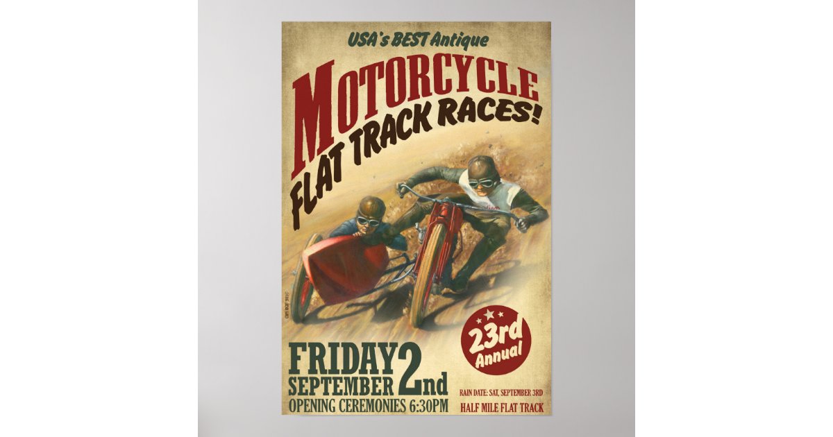 VINTAGE MOTORCYCLE EVENT POSTER | Zazzle