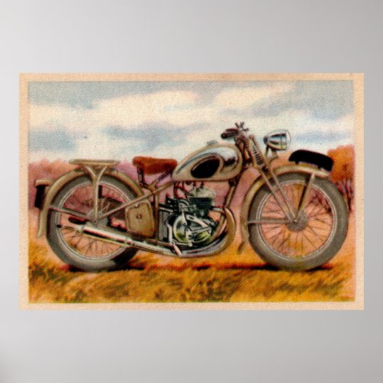 Vintage Motorcycle Print | Zazzle.com