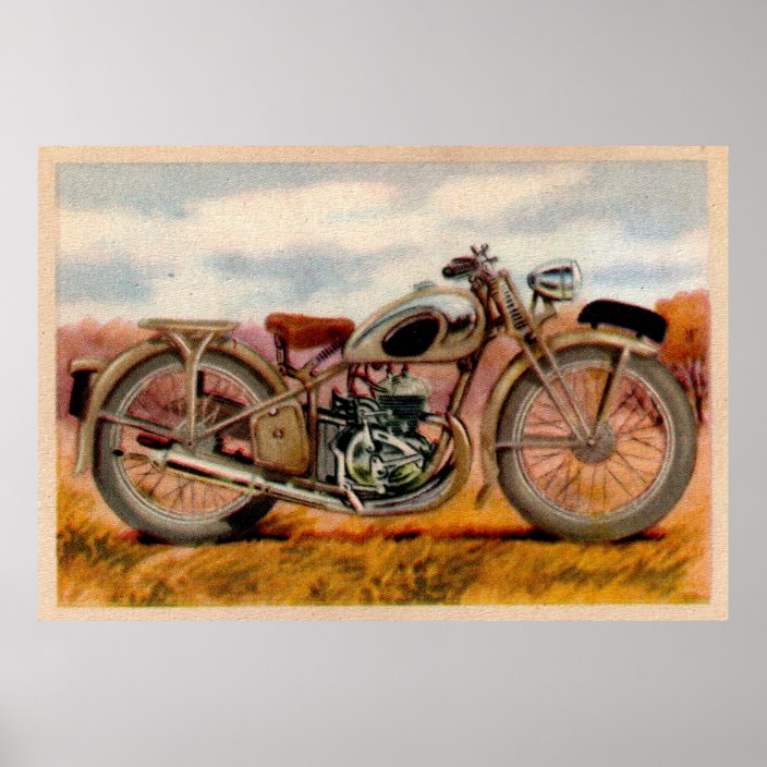 Vintage Motorcycle Print | Zazzle.com