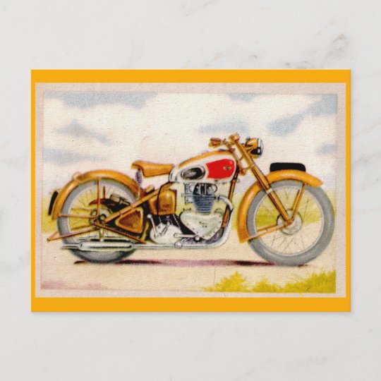 Vintage Motorcycle Print Postcard | Zazzle.com