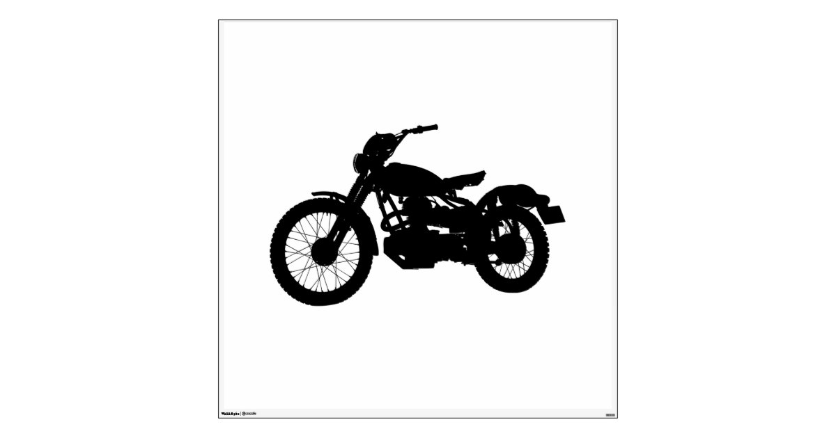 Vintage Motorcycle Wall Decal | Zazzle