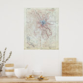 Vintage Mount Shasta Topographical Map Poster | Zazzle