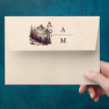 Vintage Mountain Forest Evergreen Tree Wedding Envelope | Zazzle