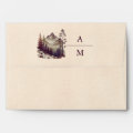 Vintage Mountain Forest Evergreen Tree Wedding Envelope | Zazzle