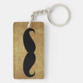Vintage Moustache w/Custom Text Keychain | Zazzle