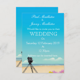 Vintage Movie Camera Wedding invite | Zazzle