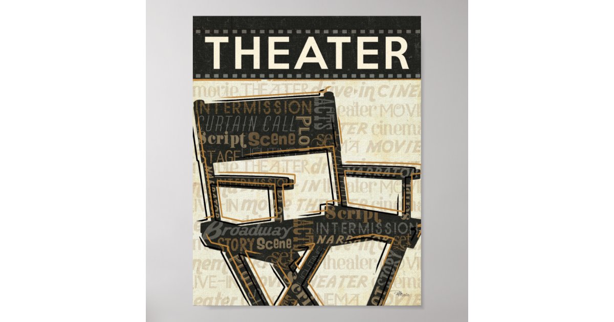 Vintage Movie Chair Poster | Zazzle