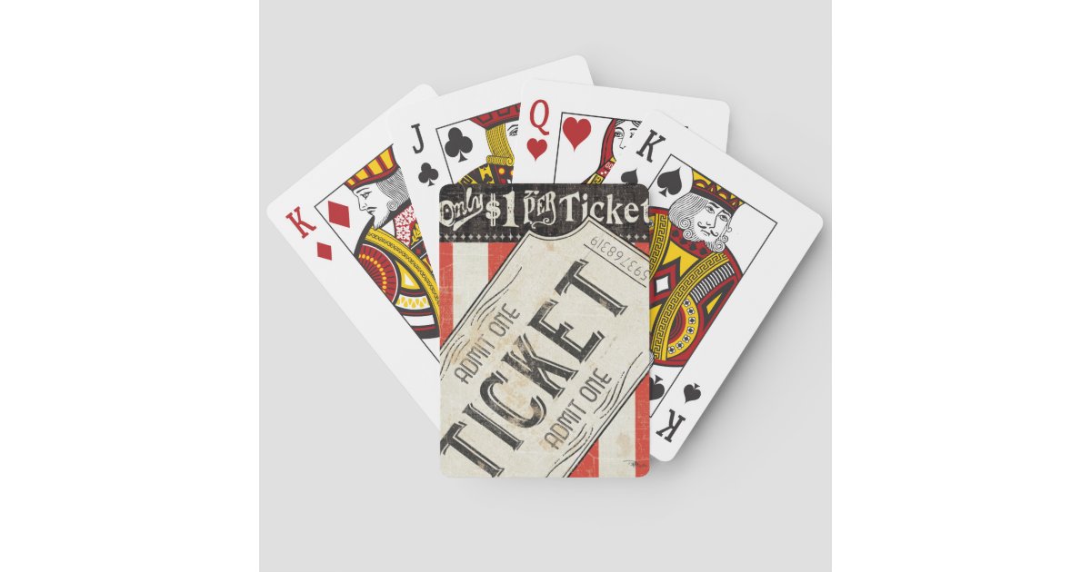 Vintage Movie Ticket Poker Cards | Zazzle