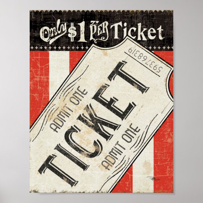 Vintage Movie Ticket Poster | Zazzle.com