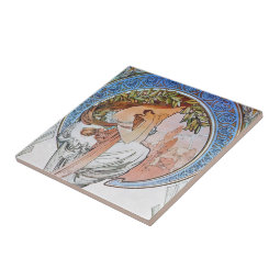 Vintage Mucha Art Ceramic Tile | Zazzle