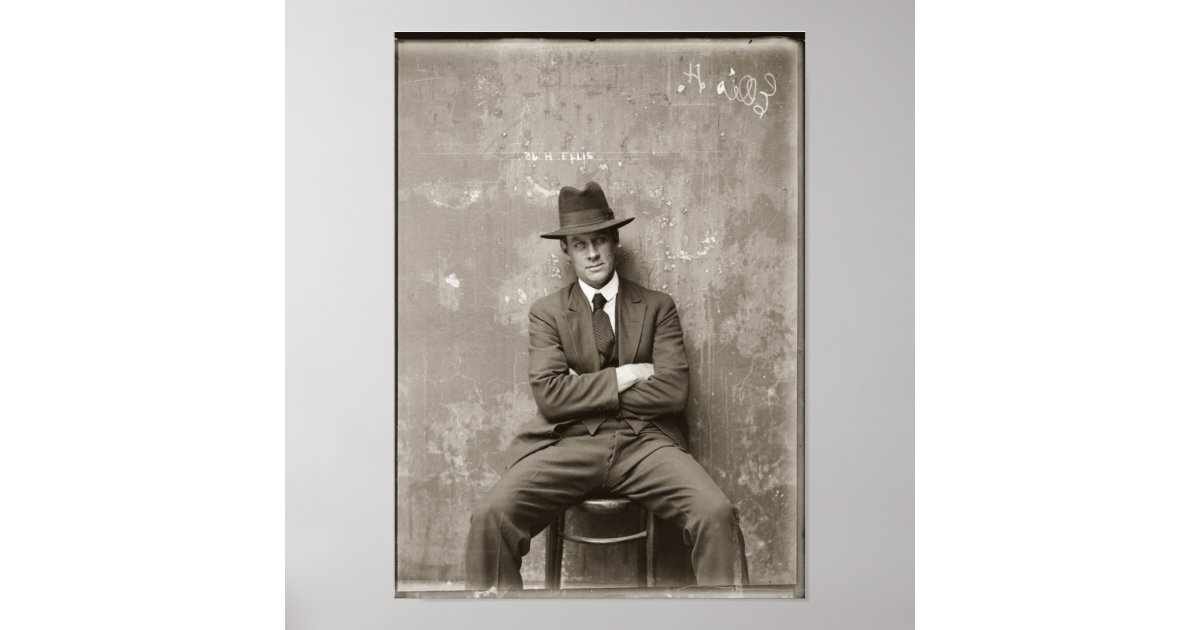 Vintage mugshot mafia gangster funny poster | Zazzle