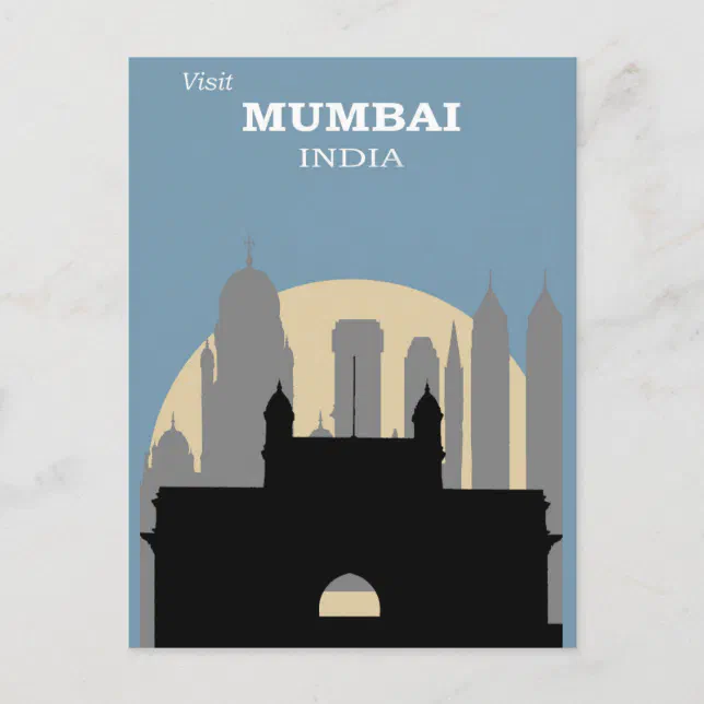 Vintage Mumbai India City Skyline Travel Postcard | Zazzle