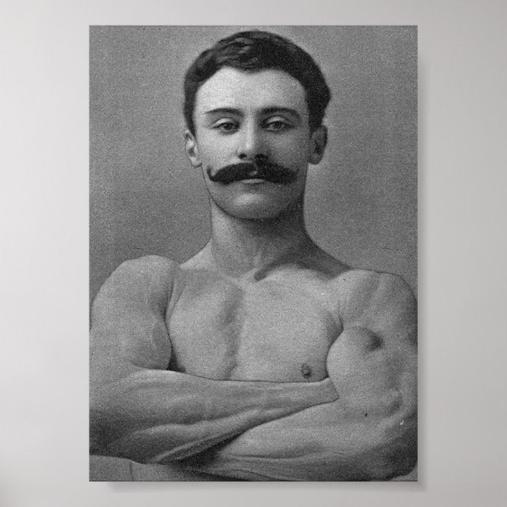 Vintage Muscle Bodybuilder Strongman Poster | Zazzle