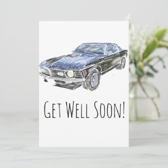 Vintage Muscle Car Well Soon | Zazzle