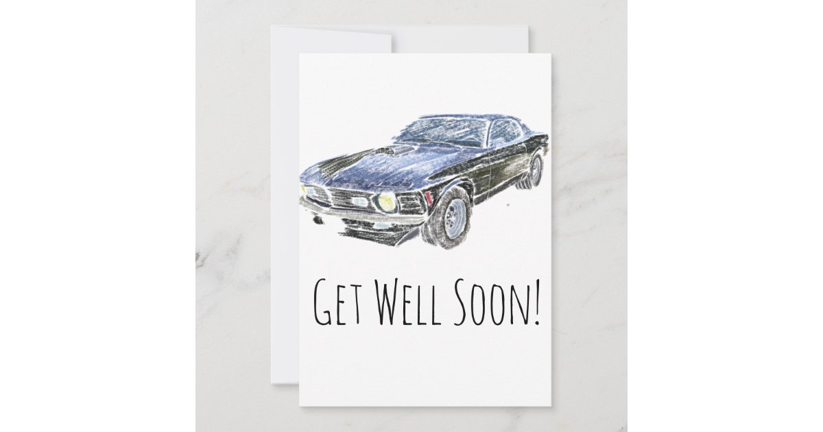 Vintage Muscle Car Well Soon | Zazzle
