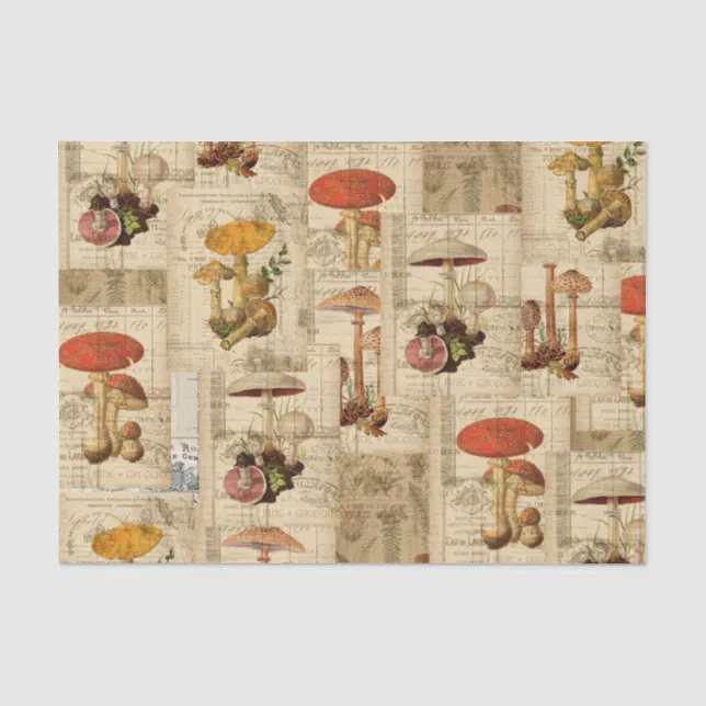 Vintage Mushroom Tissue for Decoupage Tissue Paper | Zazzle