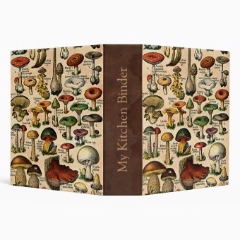 Vintage Mushrooms Custom Binder | Zazzle