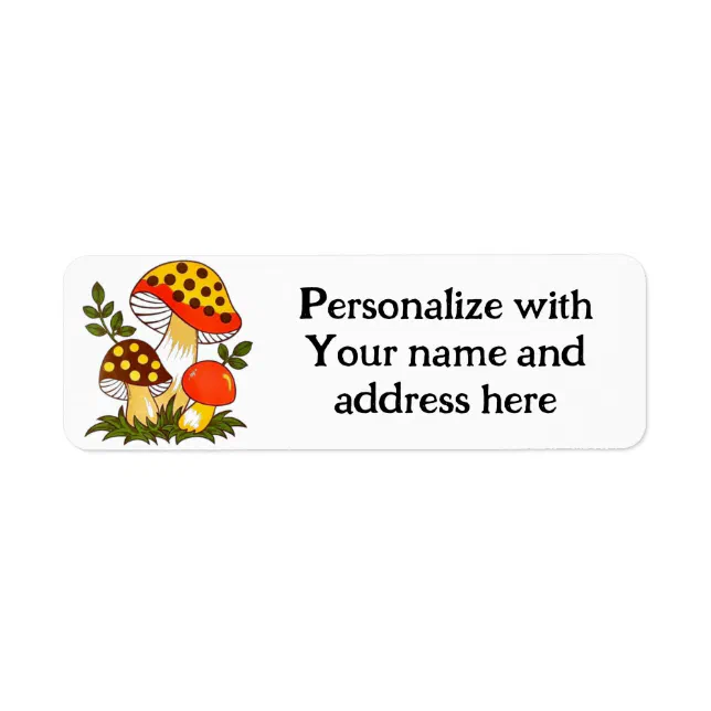 Vintage Mushrooms! Label | Zazzle