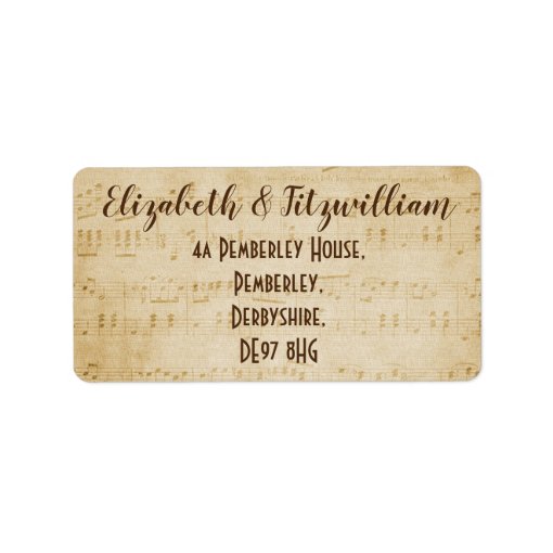Vintage Music Address Labels | Zazzle