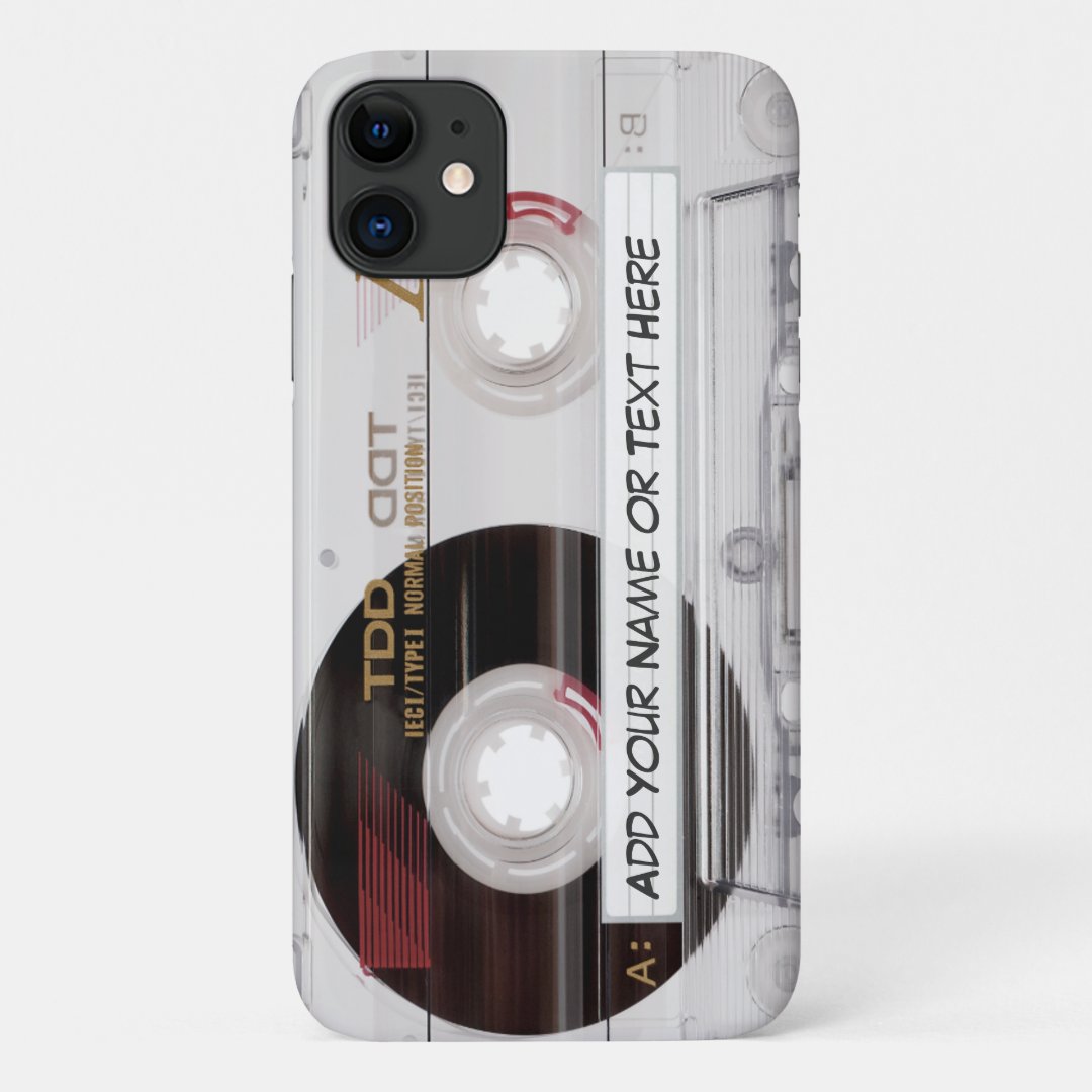 Vintage Music Cassette Tape Look Pattern Case-Mate iPhone Case | Zazzle