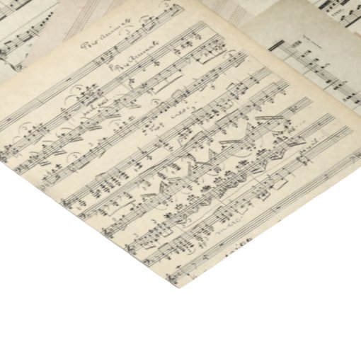 Vintage Music Composition Collage Tissue Paper | Zazzle