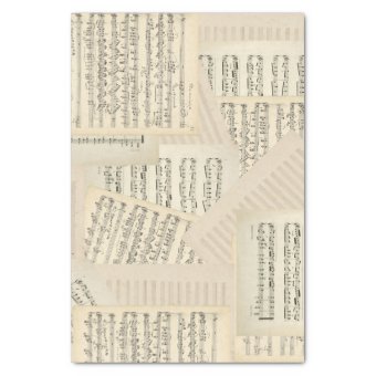 Vintage Music Composition Collage Tissue Paper | Zazzle