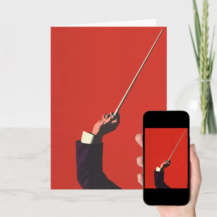 Vintage Music, Conductor's Hand Holding a Baton Card | Zazzle