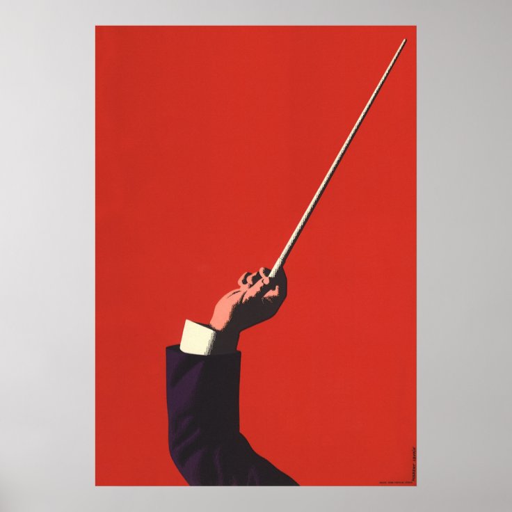 Vintage Music, Conductor's Hand Holding a Baton Poster | Zazzle