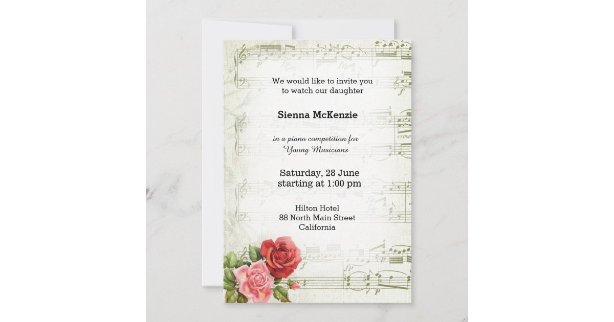 Vintage Music Invitation | Zazzle