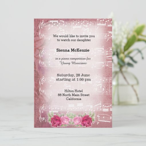 Vintage Music Invitation | Zazzle