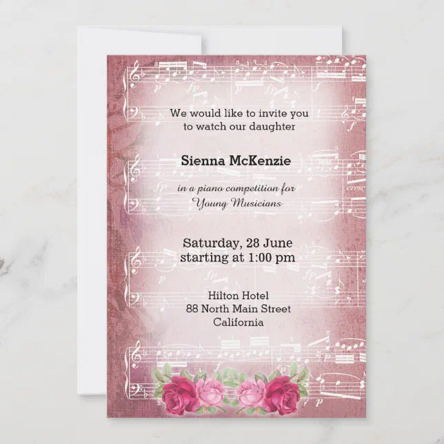 Vintage Music Invitation | Zazzle