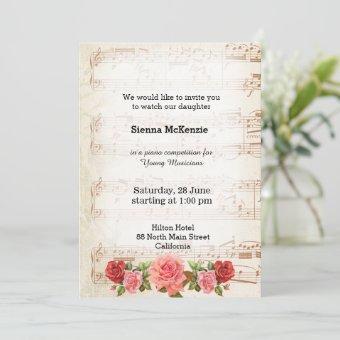 Vintage Music Invitation | Zazzle