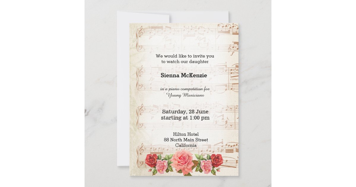 Vintage Music Invitation | Zazzle