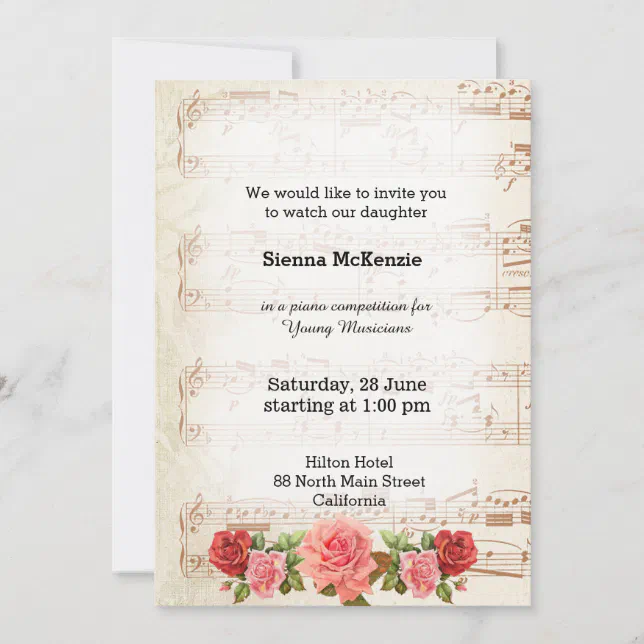 Vintage Music Invitation | Zazzle