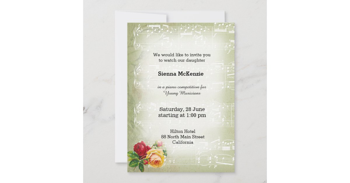 Vintage Music Invitation | Zazzle