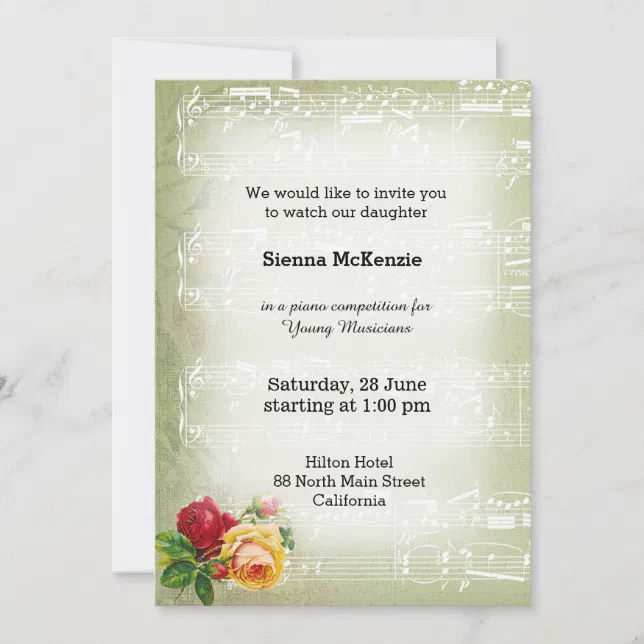 Vintage Music Invitation | Zazzle