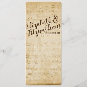 Vintage Music Menu | Zazzle