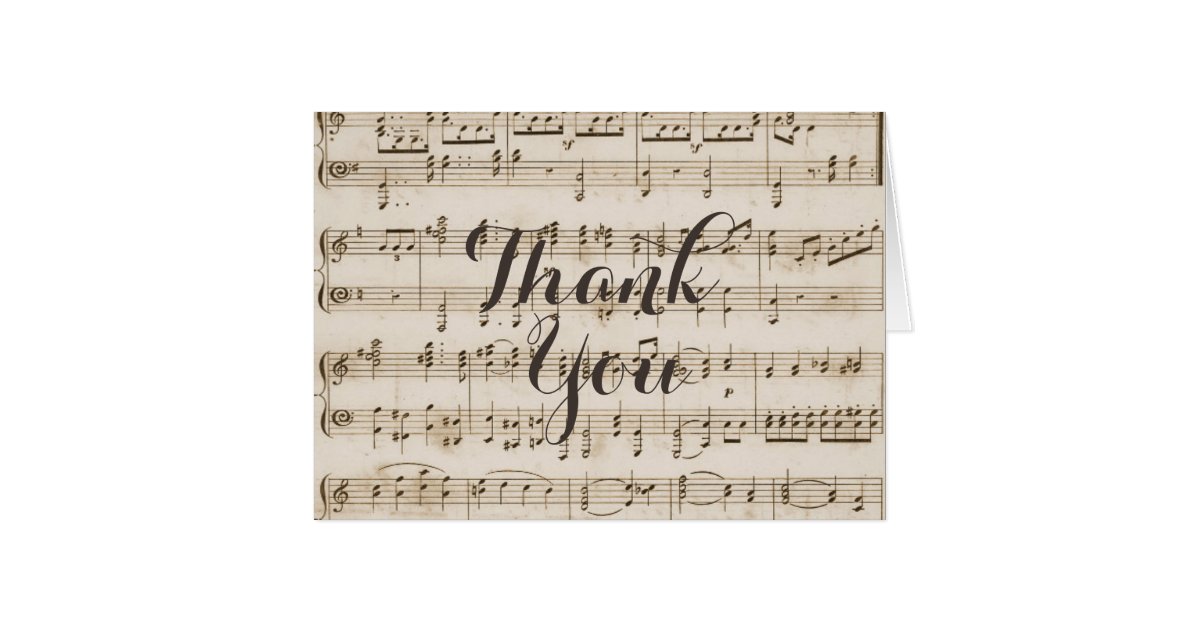 Vintage Music Notes Baby Shower Thank You | Zazzle.com