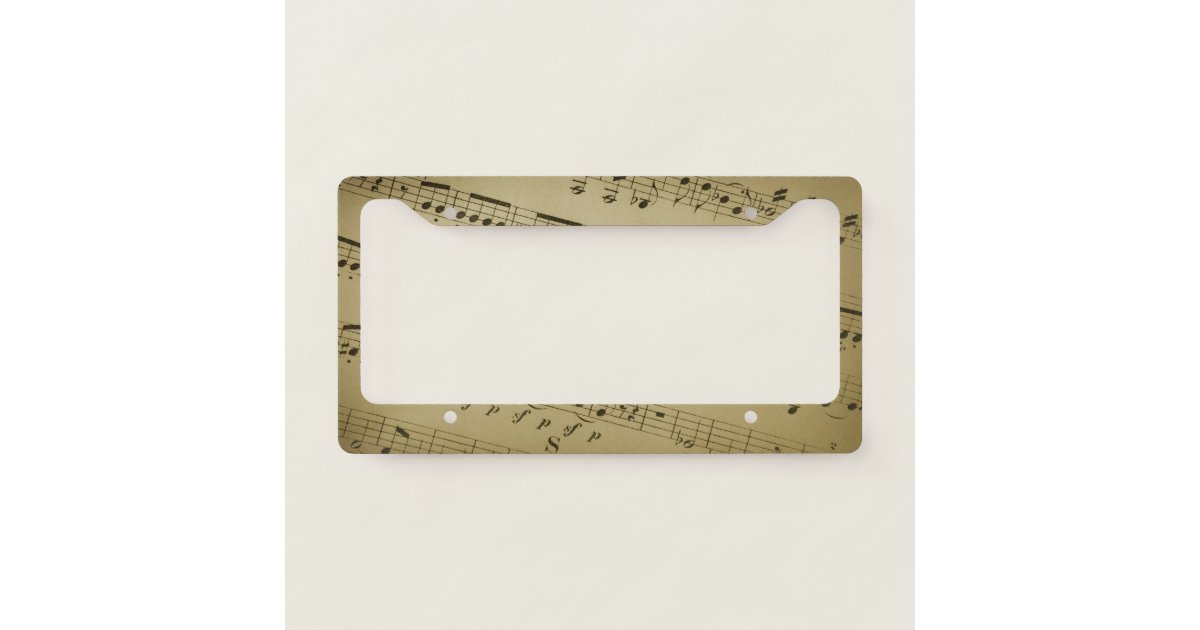 Vintage Music Partiture License Plate Frame | Zazzle