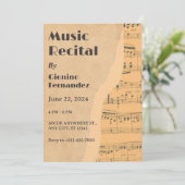 Vintage music recital invitation | Zazzle
