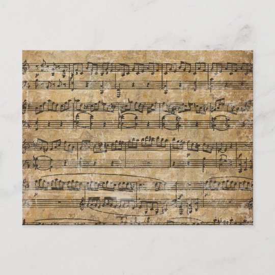Vintage Music Sheet Postcard | Zazzle.com